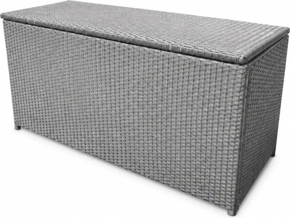 Ratanový zahradní úložný box BestBerg BBRF-B1G / 350 l / 115 × 55 × 57 cm / šedá