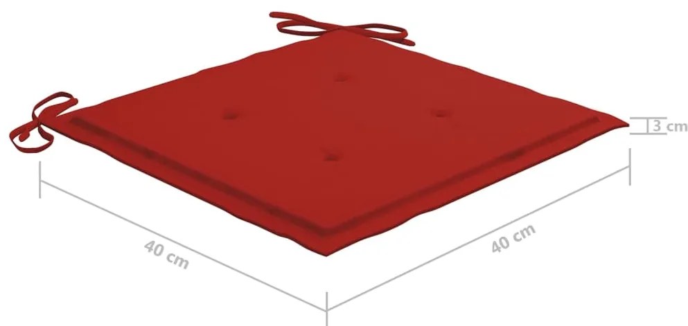 vidaXL Marketos Skládací zahradní židle s poduškami 4 ks masivní teak