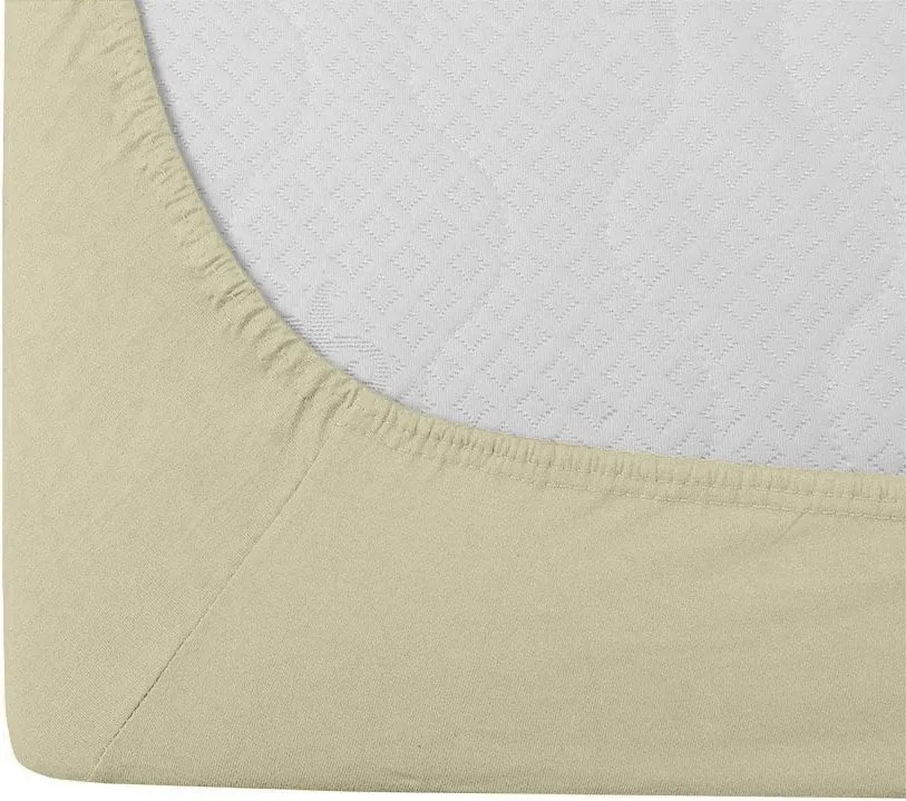 Jersey prostěradlo HIGHFIT krémové 200 x 220 cm