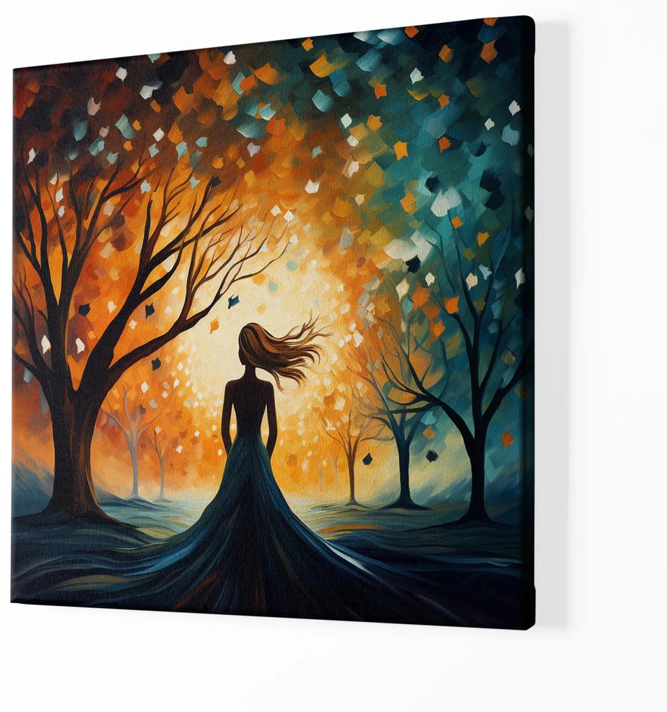 Obraz na plátně - Sefira prochází stromovou alej FeelHappy.cz Velikost obrazu: 100 x 100 cm