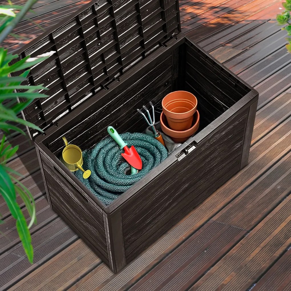 Úložný box WOODEBOX, 190L, 78x44x55cm, tmavě hnědá Prosperplast