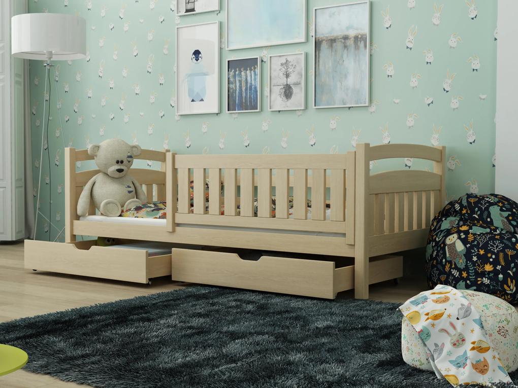 Dětská postel 80 cm Tarra (s roštem a úl. prostorem) (borovice). 1012836