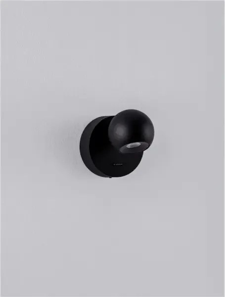 LED černé nástěnné svítidlo Sfera