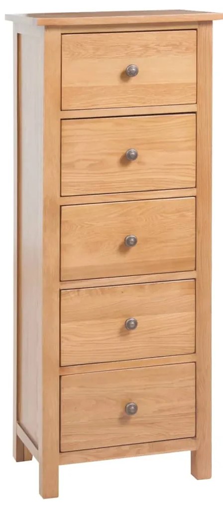 Vysoká komoda se zásuvkami 45x32x110 cm masivní dubové dřevo 329924