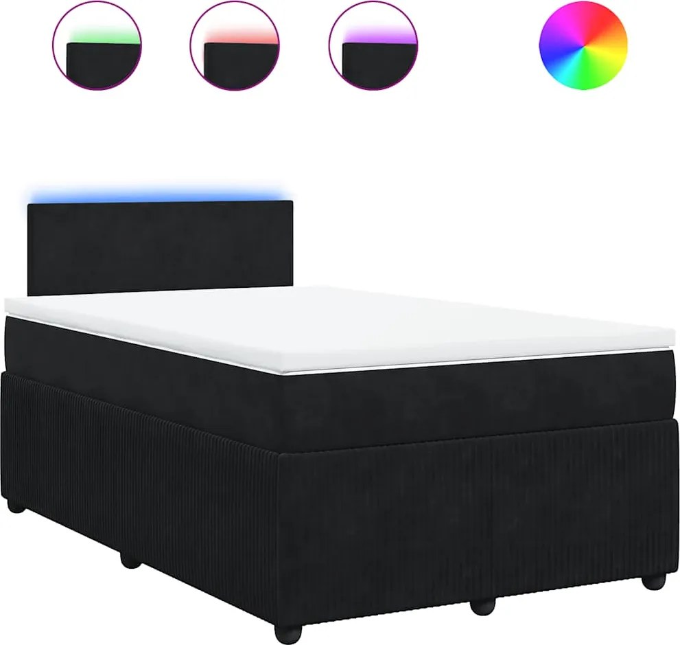 Box spring postel s matrací černá 120 x 190 cm samet 3289982