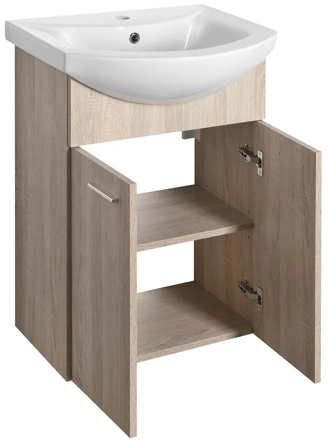 Aqualine ZOJA umyvadlová skříňka 50,5 x 74 x 30 cm dub platin 51057