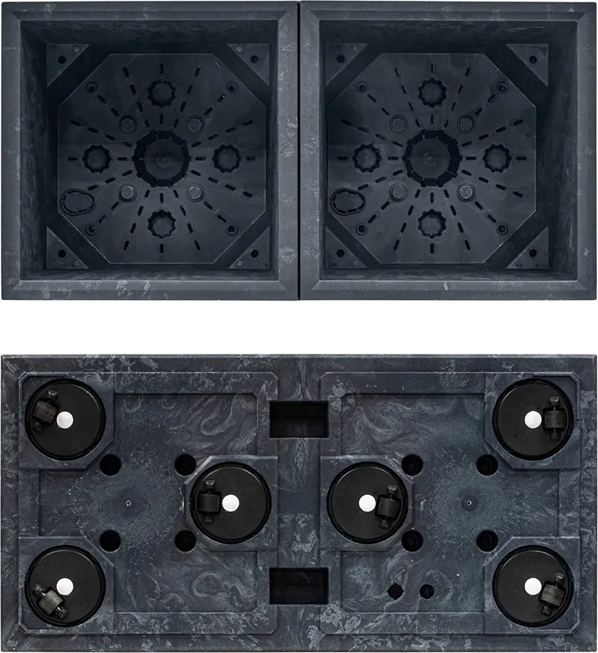 Plastový květináč SIERRAS BETON EFFECT marengo