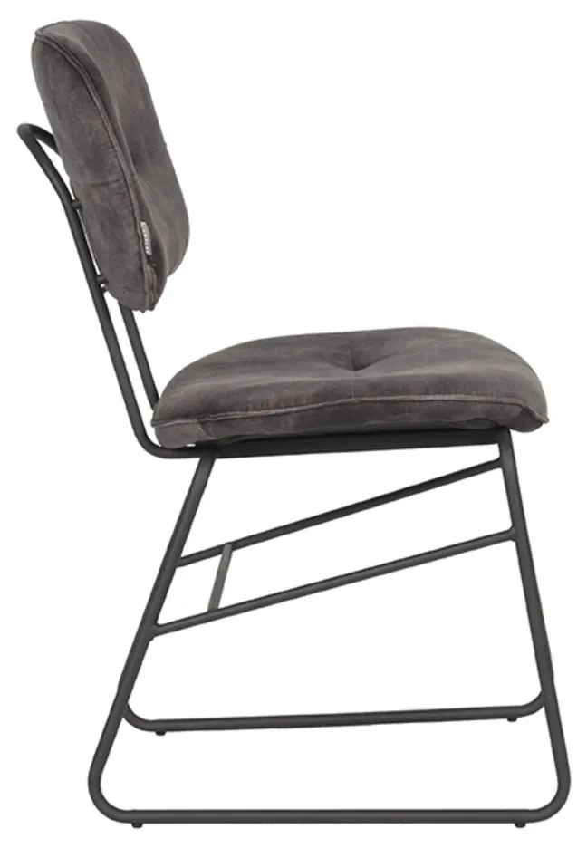 Antracitová velurová jídelní židle LABEL51 Chama
