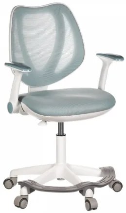 Dětská židle modrá síťovina bílý kříž podpěrka nohou KA-C806 BLUE
