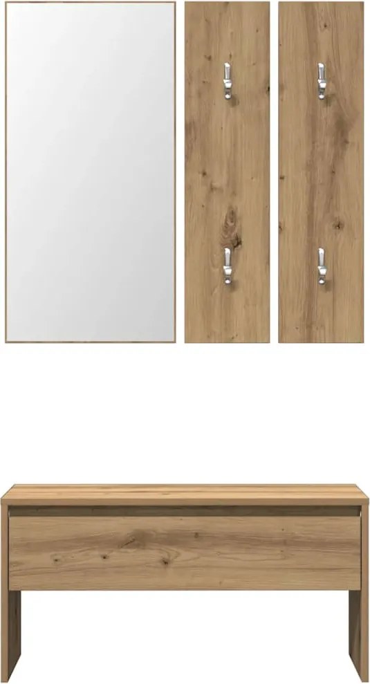 Sada nábytku do předsíně dub artisan kompozitní dřevo 3329172
