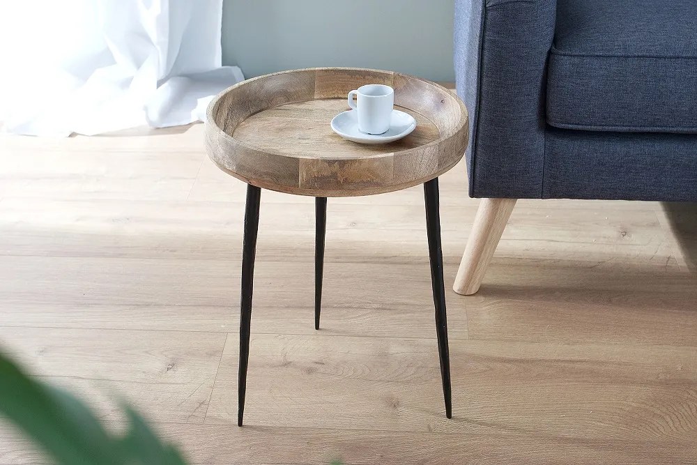 Bighome - Příruční stolek PUR 36 cm – přírodní