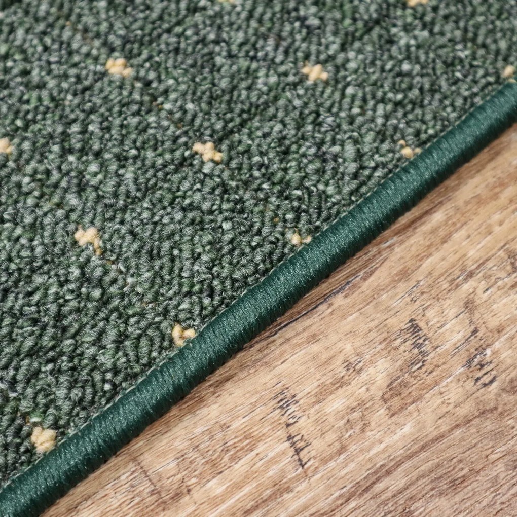 Condor Carpets, Kusový koberec Udinese zelený čtverec, 400x400, zelená, chodba / předsíň