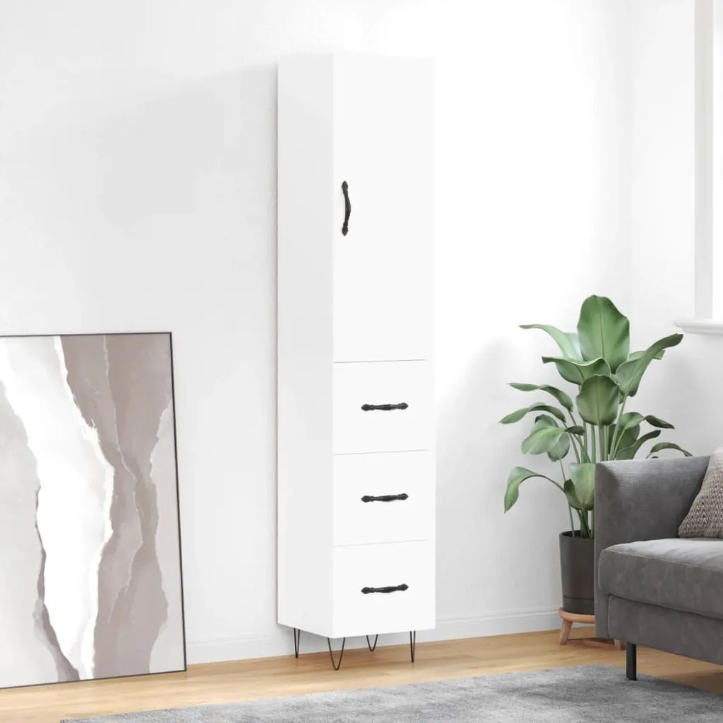 Skříň highboard bílá 34,5 x 34 x 180 cm kompozitní dřevo 3198881