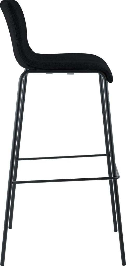 Sada 2 barových židlí Hoover látka čtyřnohá konstrukce černá konstrukce