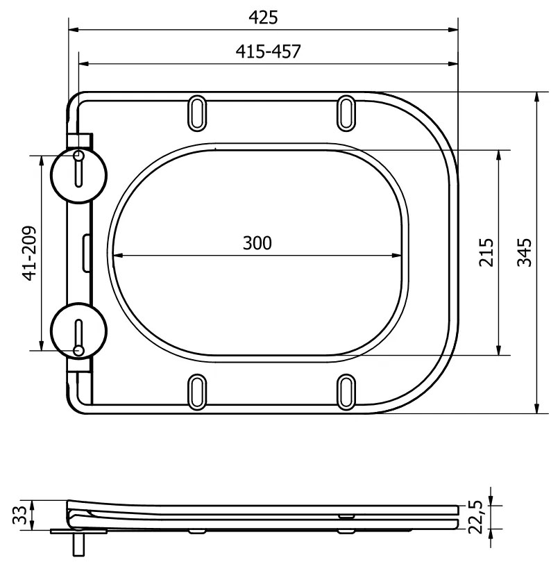 Mexen - WC sedátko SLIM DUROPLAST na wc mísu TEO černé (0801), soft-close, 39060185