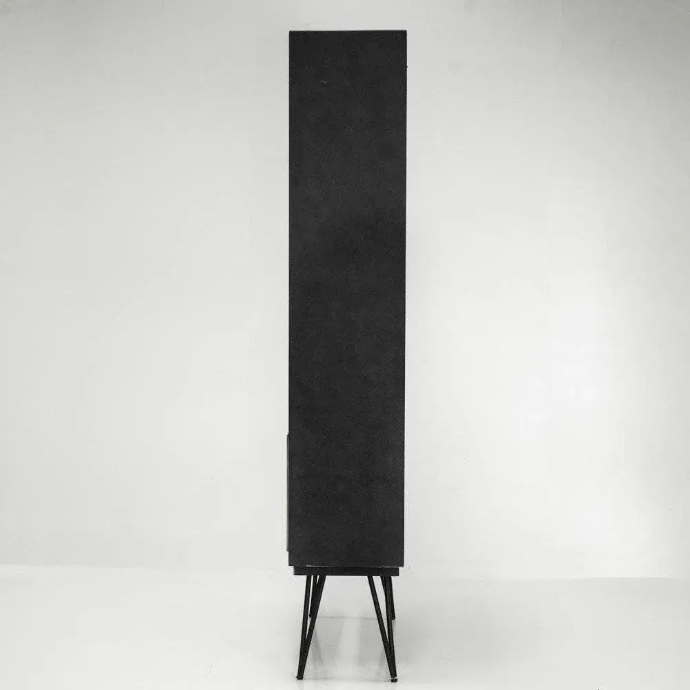 Knihovna Adesso 90 cm z masivu hnědý/černý