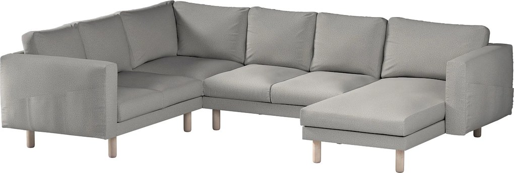 Potah na pohovku IKEA Norsborg rohová, 5-místná se šezlongem barva šedá látka pletený vzor