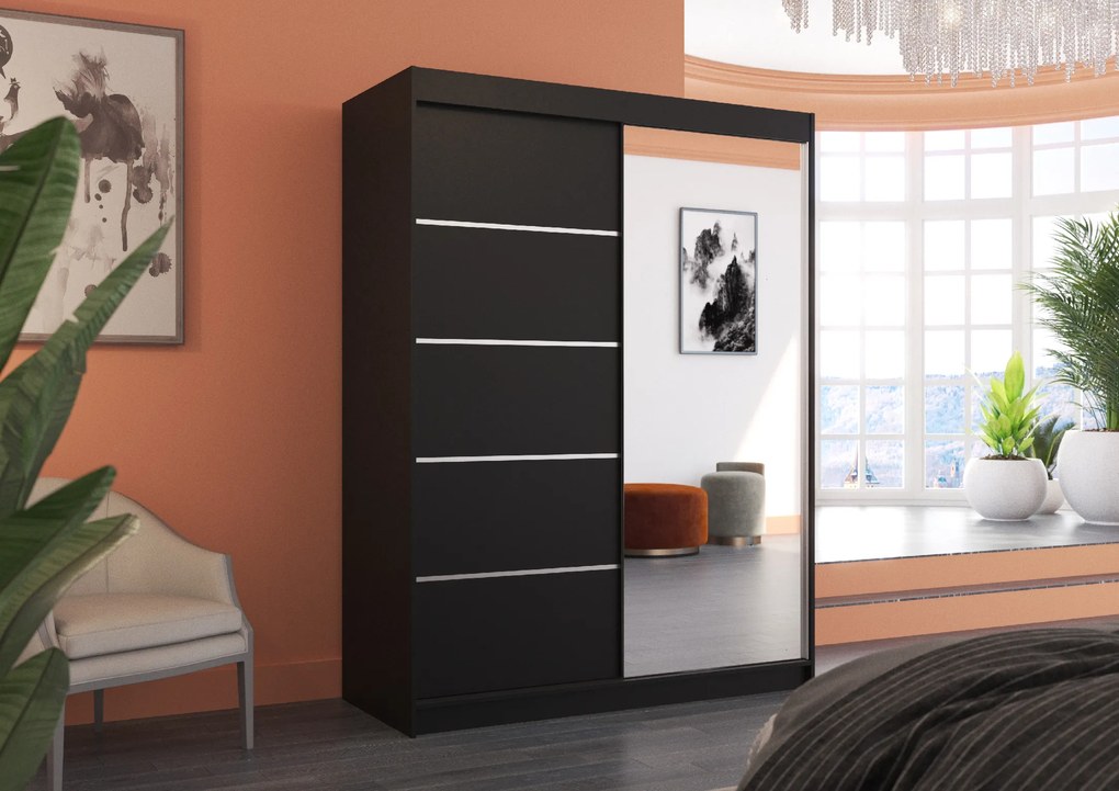ADRK Furniture Posuvná skříň s zrcadlem LIMBO 150 ADRK-SW-LIM-B-150