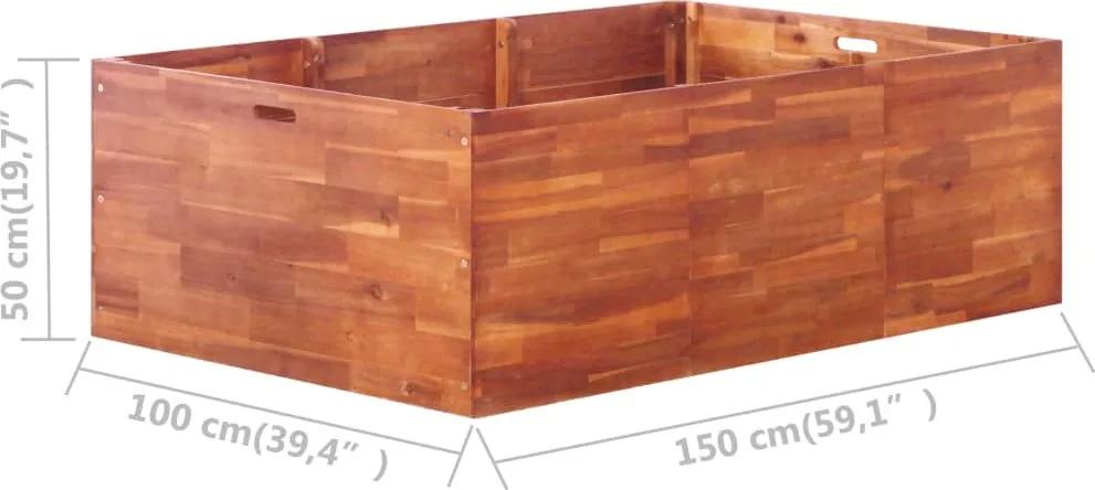 vidaXL Vyvýšený záhon akáciové dřevo 150 x 100 x 50 cm [44024]