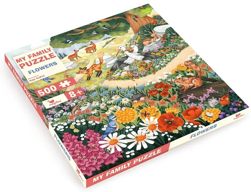 Magellan Rodinné puzzle Květiny a lesní zvířátka 500 dílků