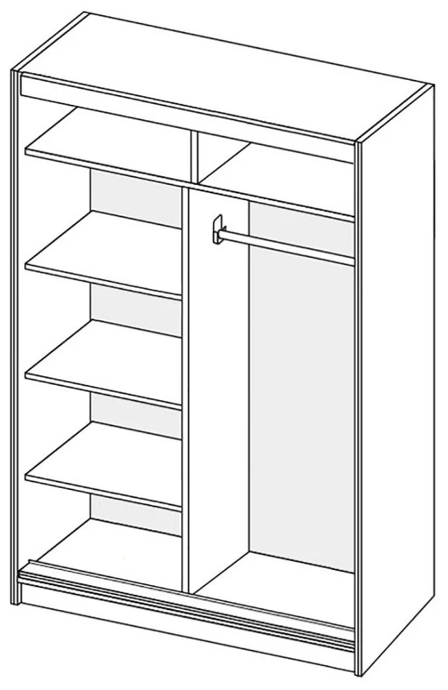 EFFECT c | šatní skříň EF3 se zrcadlem | 175 cm | columbia/congo
