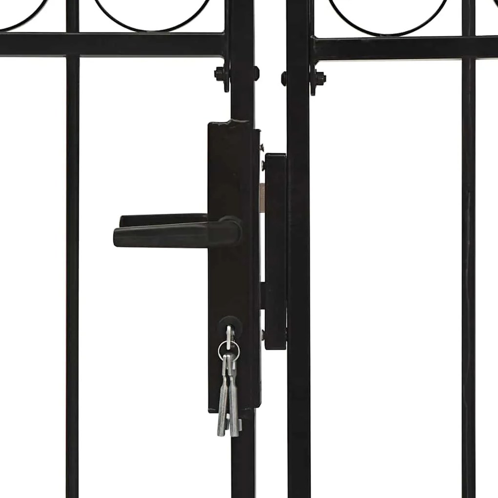 Plotová brána ASSEN dvoukřídlé dveře s klenutým vrškem ocel 400 x 175 cm 143095