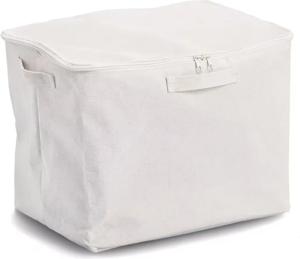 Zeller Present Úložný textilní box se zipem na uložení textilu CREAM, 38 × 27 × 27 cm