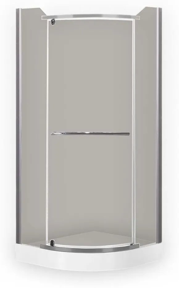 Čtvrtkruhový sprchový kout s jednokřídlými otevíracími dveřmi DENVER 1950 mm 880–900 590 Rauch S Stříbro DENVER/900 N0269
