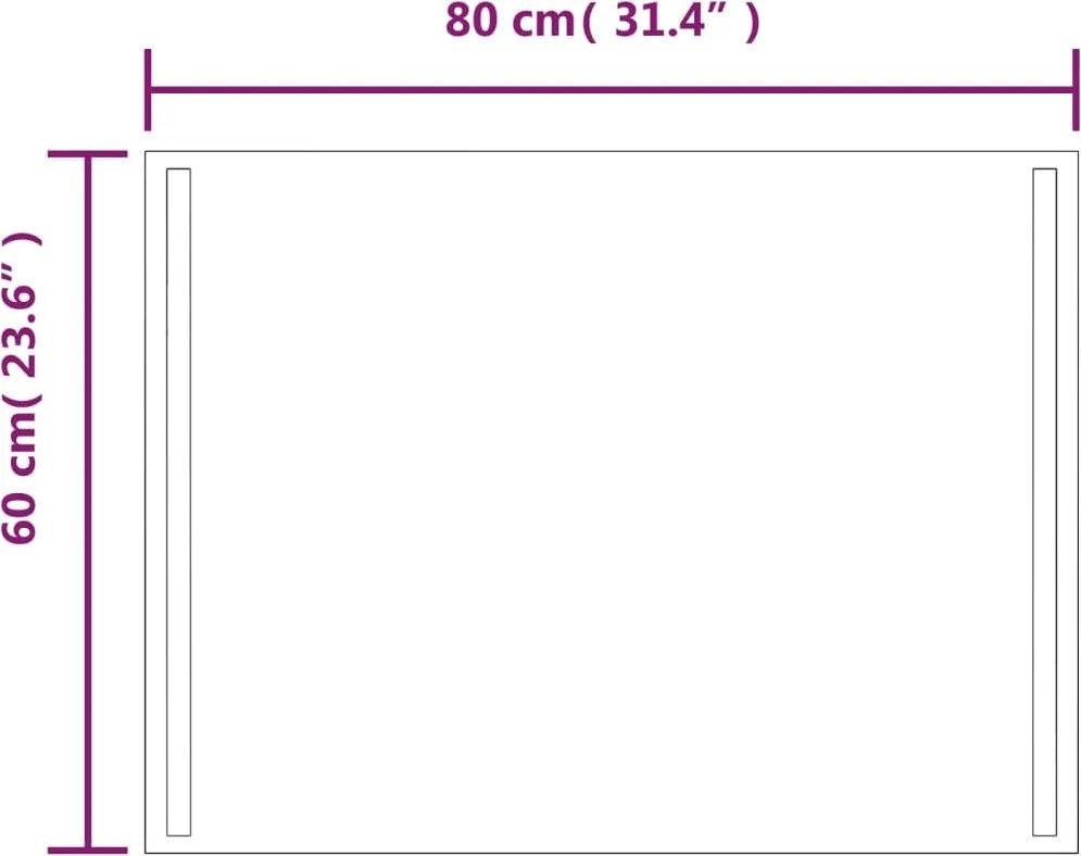 Koupelnové zrcadlo s LED osvětlením 60 x 80 cm 3154066