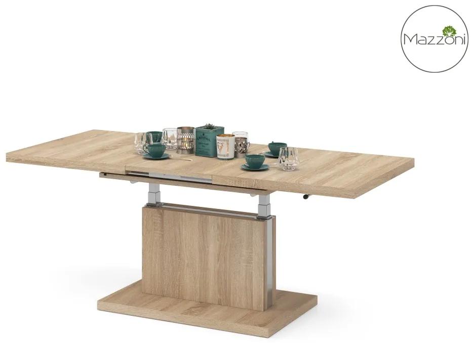 Konferenční a jídelní stůl ASTON rozkládací 80x120-160-200 cm, v.56-74 cm, dub sonoma