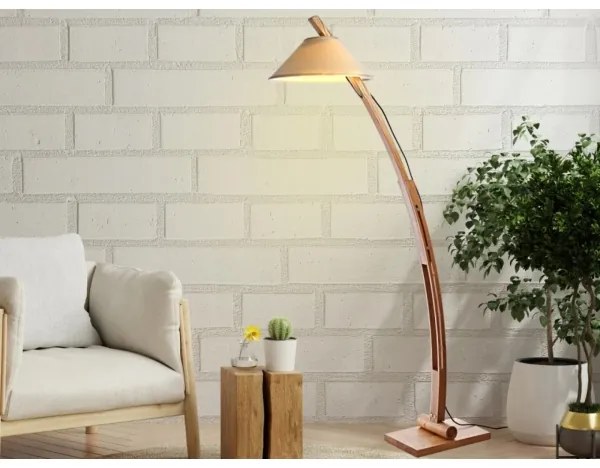 Dřevěná stojací lampa 1xE27/60W/230V masiv/jasan