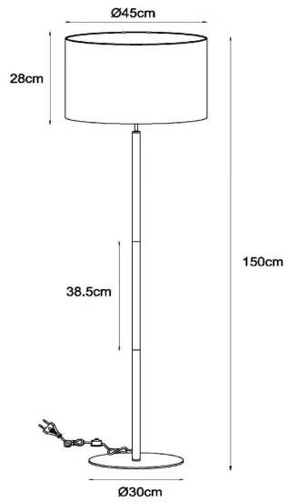 Lucide 45709/81/30 - Stojací lampa MAYA 1xE27/40W/230V černá