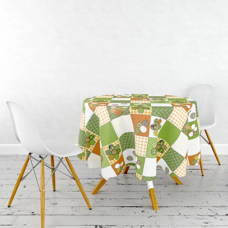 Ubrus PVC kulatý FL-1763-02 - Knoflíková louka (různé velikosti)