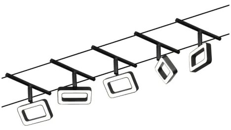 Paulmann 94485 - SADA 5xLED/4,8W Kompletní lankový systém FRAME 230V černá