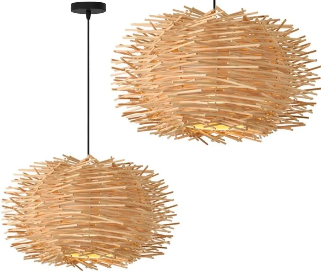 Toolight Toolight, stropní svítidlo BOHO NATURAL 1xE27 APP1486-1CP, přírodní hnědá, OSW-05942