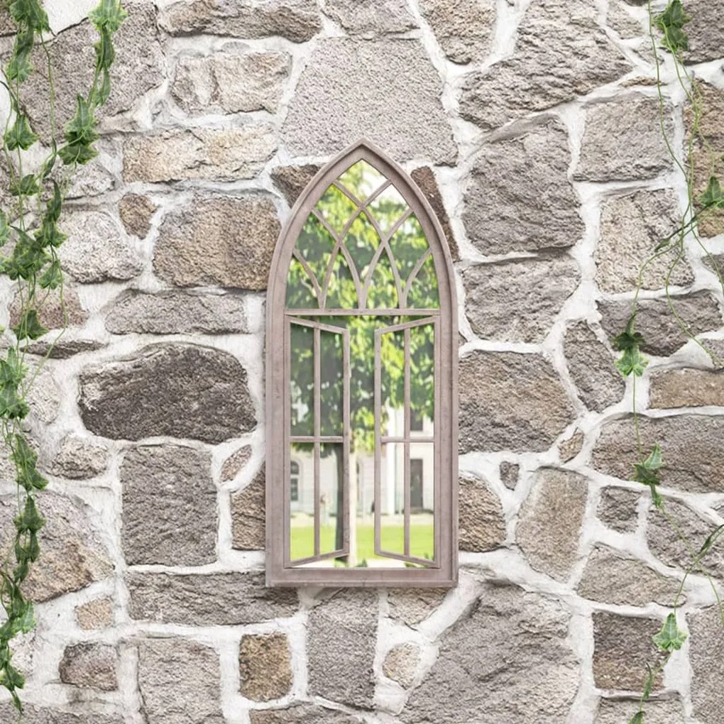 Zahradní zrcadlo pískové 70 x 30 cm železo pro použití venku 318363
