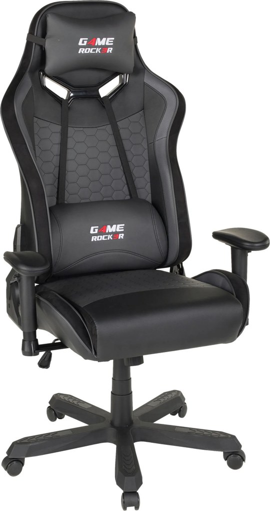 XXXLutz HERNÍ ŽIDLE, vzhled kůže, mikrovlákno, černá Xora - Herní židle - 001885003402