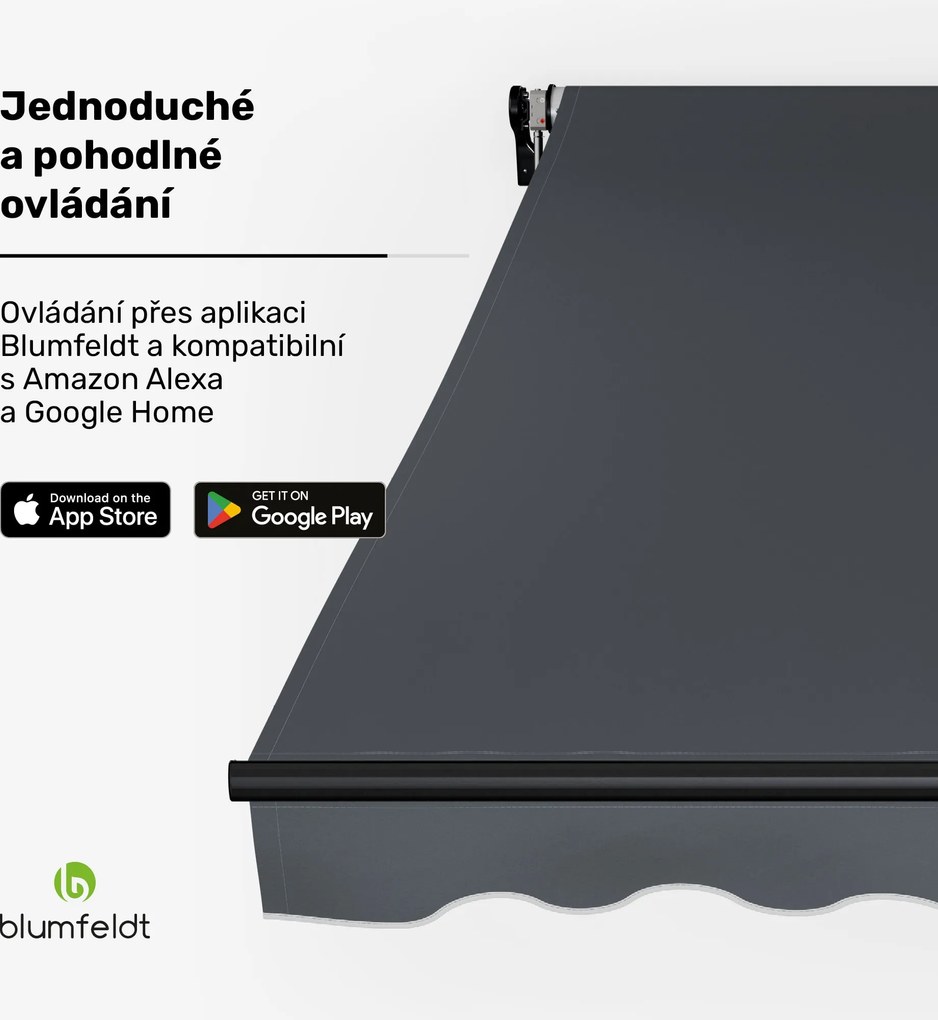 Blumfeldt CloudShade Markýza, Smart Control, UV ochrana, Montáž na zeď