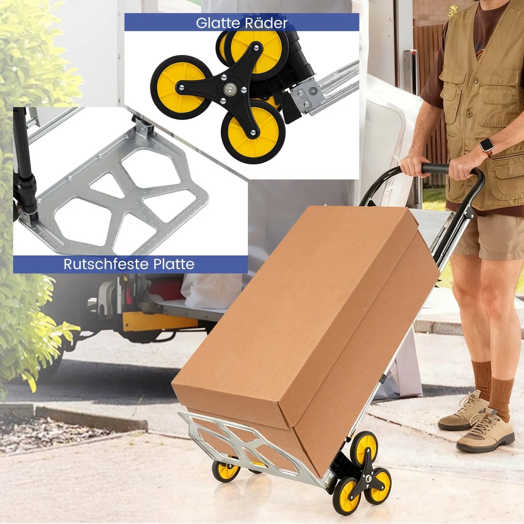 Costway 2-in-1 Skládací vozík a žebřík hliníková 3-stupňová stolička