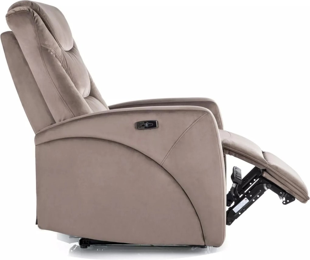 Elektrické polohovací křeslo KRONOS Velvet cappuccino