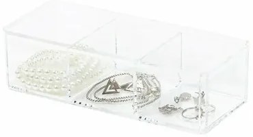 Compactor Organizér na šperky a kosmetiku čirá, 3 přihrádky