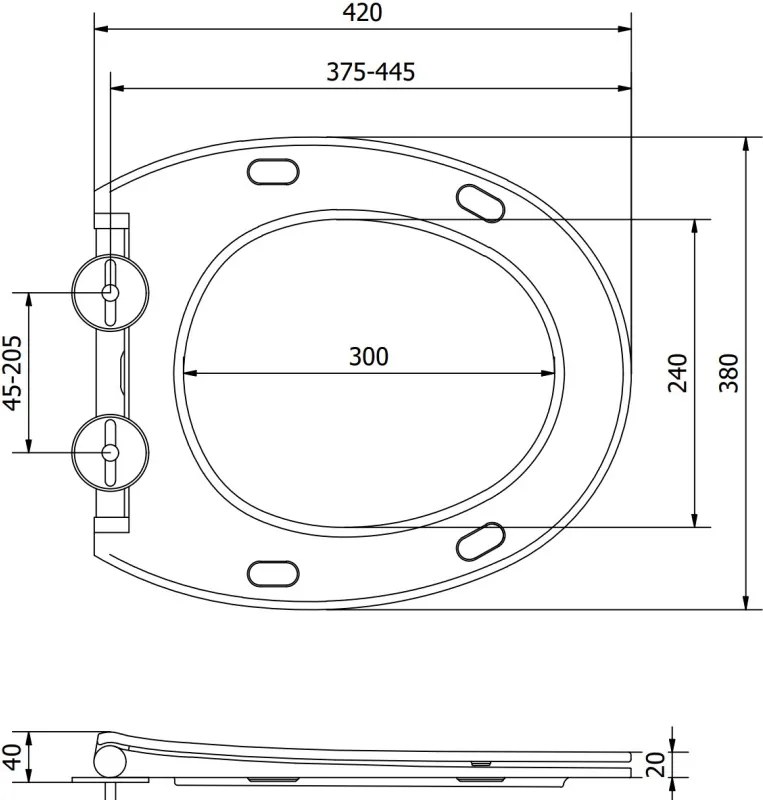 Mexen Egg deska pomalu klesající slim, duroplast, černá mat - 39243085