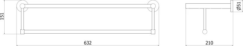 Mexen příslušenství, REMO polička na ručníky, zlatá, 7050720-50