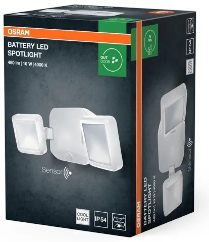 Osram - LED Venkovní nástěnný reflektor se senzorem BATTERY 2xLED/5W/4xD IP54