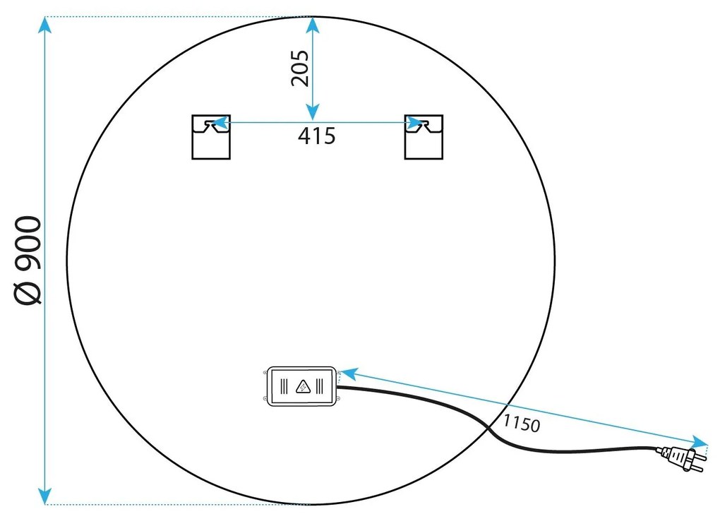Tutumi Zrcadlo ⌀90 cm s vyhříváním a regulovatelným LED osvětlením HOM-05510, kartáčovaná růžová zlatá