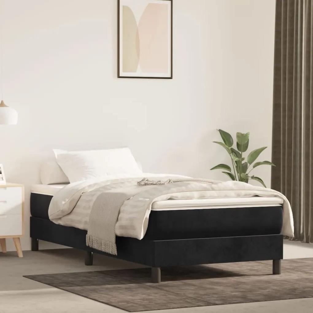 Box spring postel s matrací černá 90x190 cm samet,  3144305