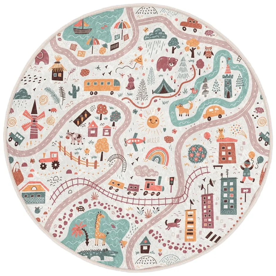Pratelný dětský hrací koberec ø120 cm Furry World – Mila Home Biano.cz