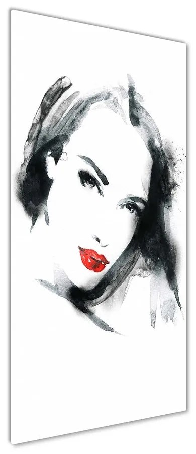 Wallmuralia Foto-obraz na skle svislý Portrét ženy 50x125 cm