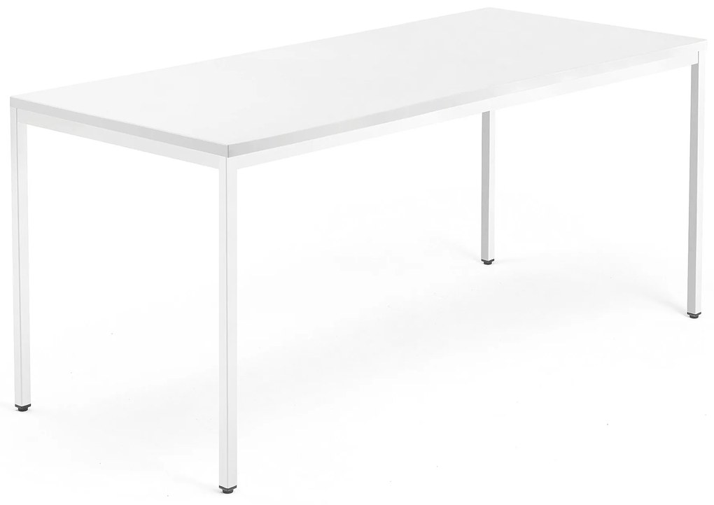 AJ Produkty Psací stůl MODULUS, 4 nohy, 1800x800 mm, bílý rám, bílá