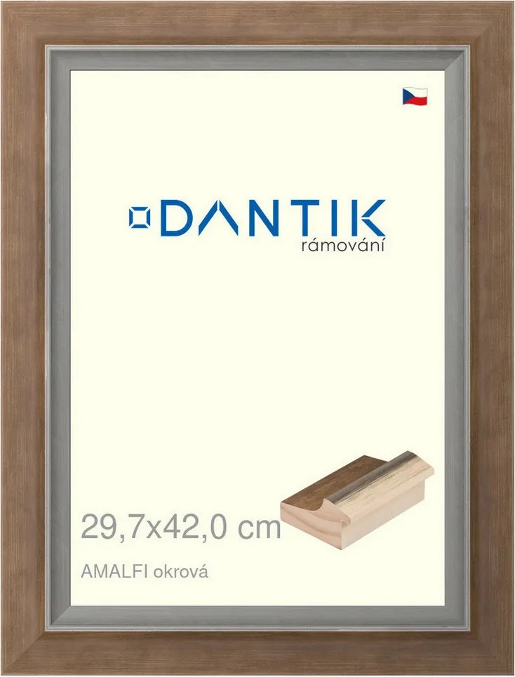 DANTIK rámeček 29,7x42 | AMALFI okrová (Plexi Čiré)